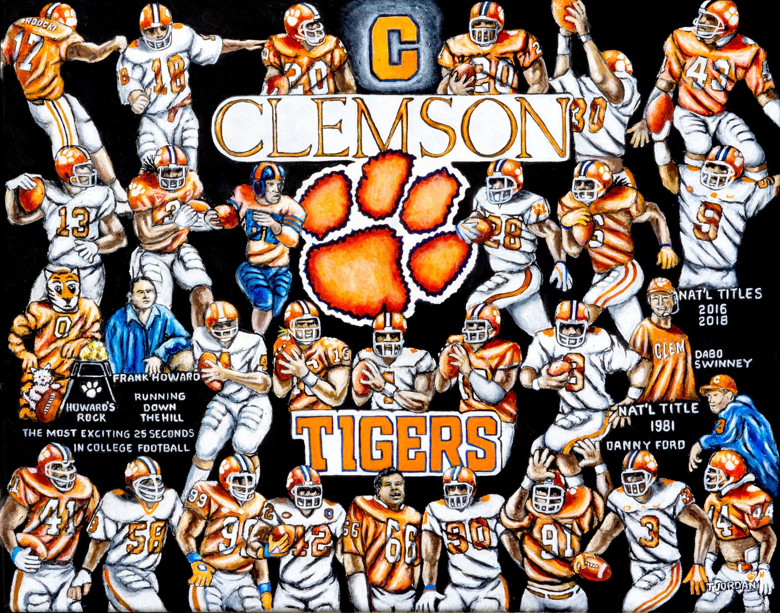 Clemson Tigers College Football Tribute Print From Thomas Jordan ...