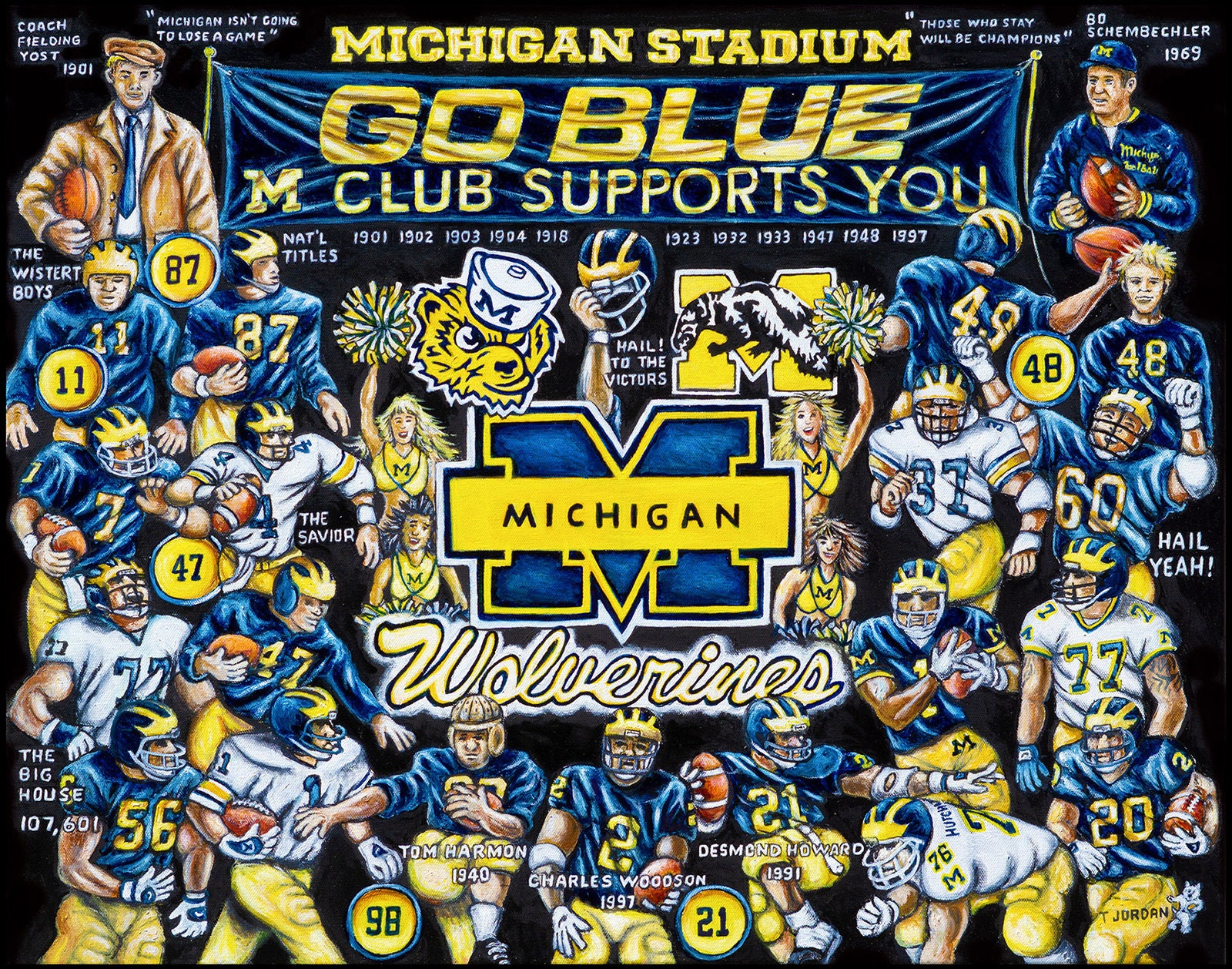 Michigan Wolverines College Tribute Print From Thomas Jordan Gallery - Etsy