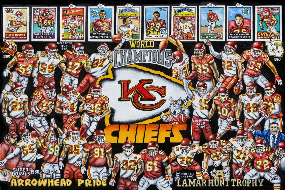 Kansas City Chiefs Tribute Football Sports Art Print From - Etsy
