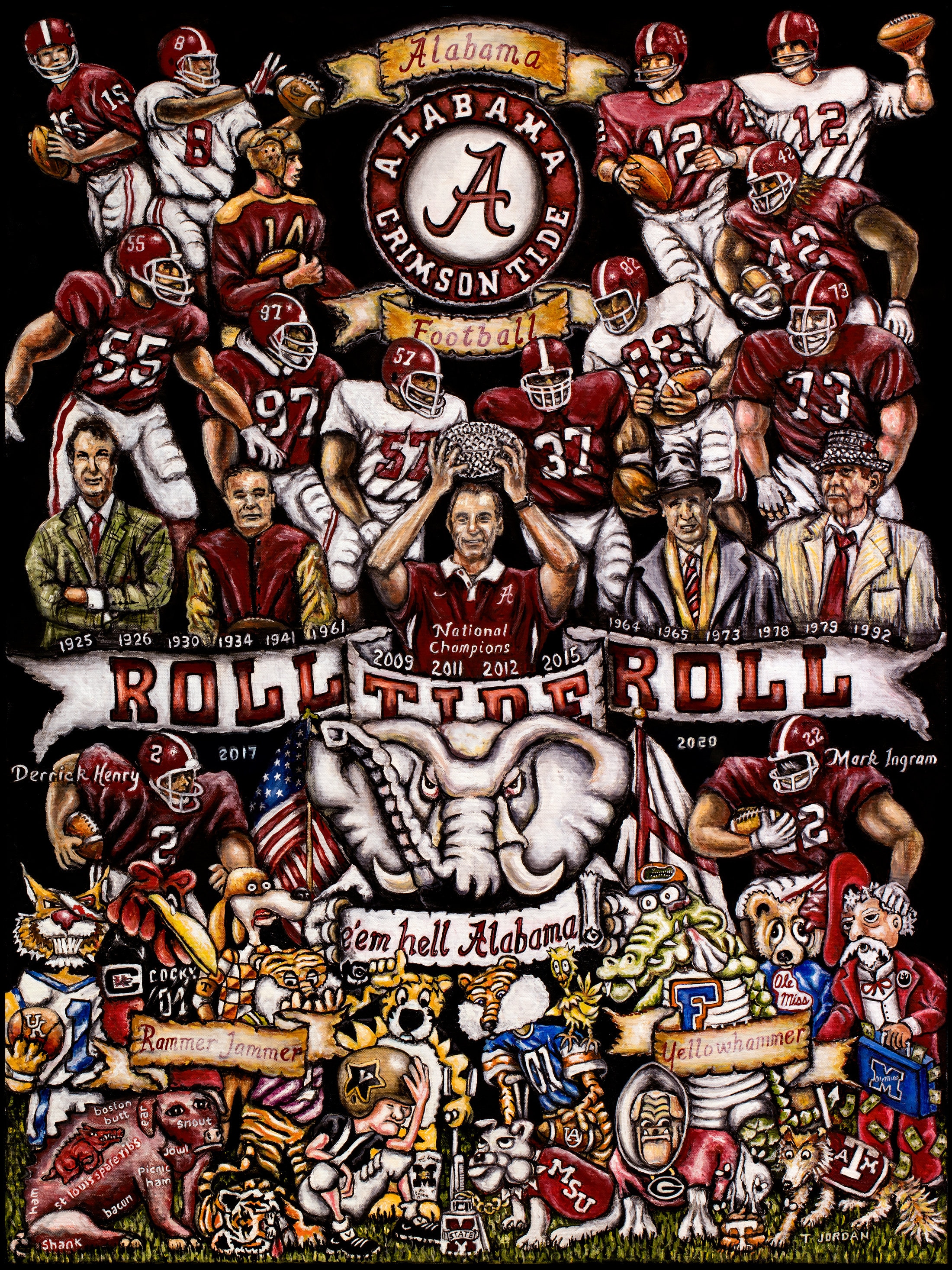 Alabama Tribute - Football Sports Art Print From Thomas Jordan Gallery ...