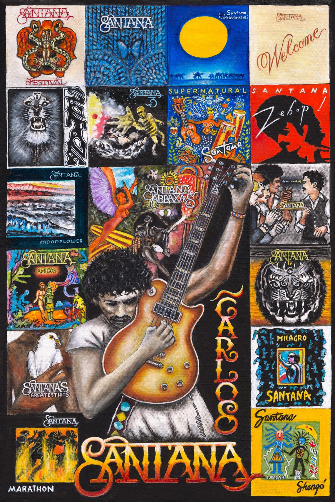 Santana Tribute - Music Entertainment Art Print From Thomas Jordan ...