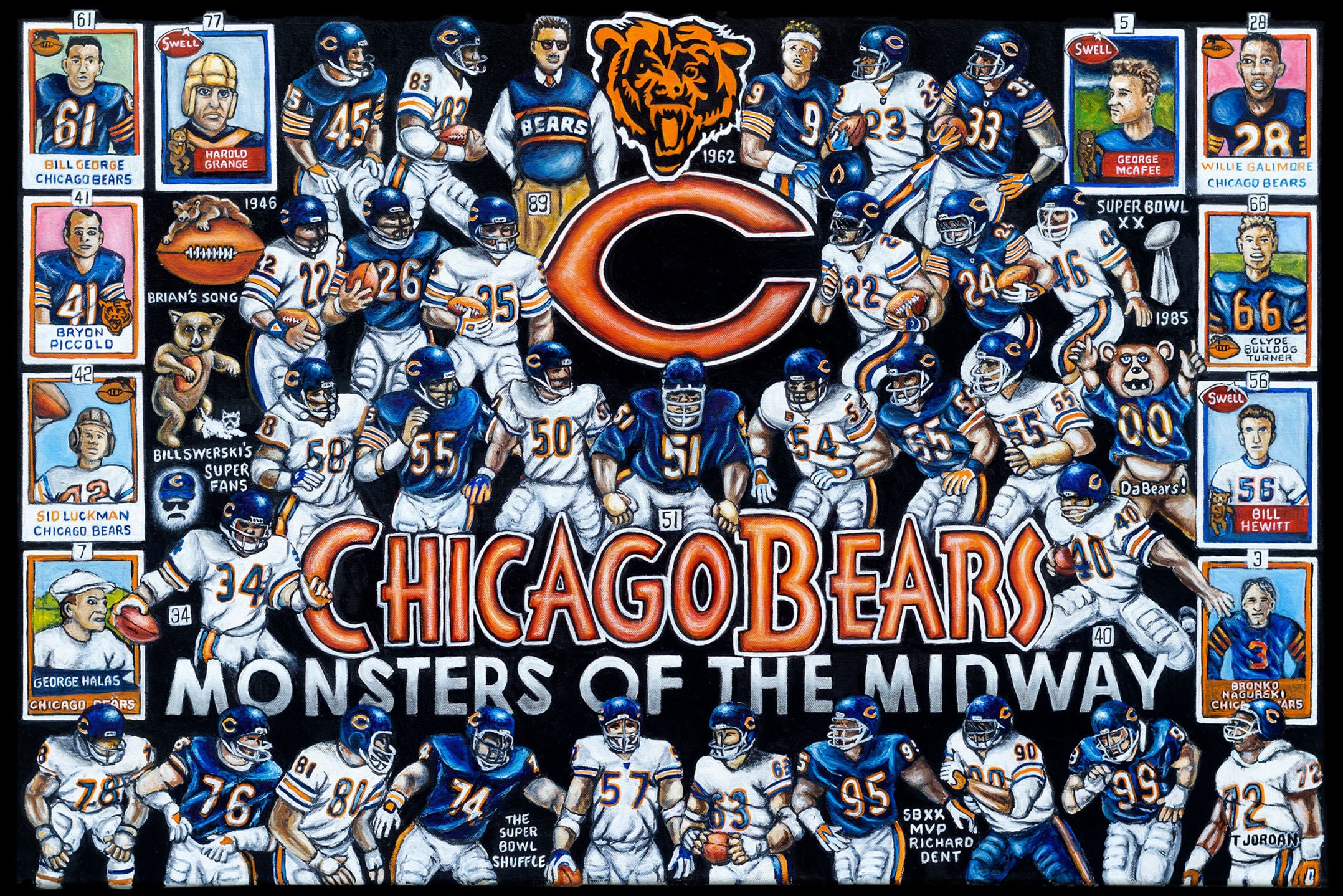 Chicago Bears Tribute - Football Sports Art Print From Thomas Jordan ...