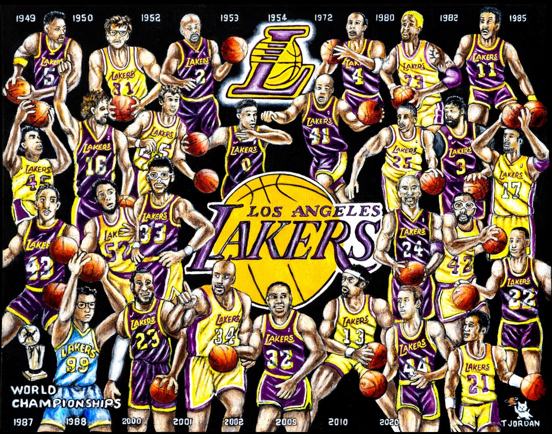 Los Angeles Lakers Basketball Tribute Print From Thomas Jordan Gallery ...