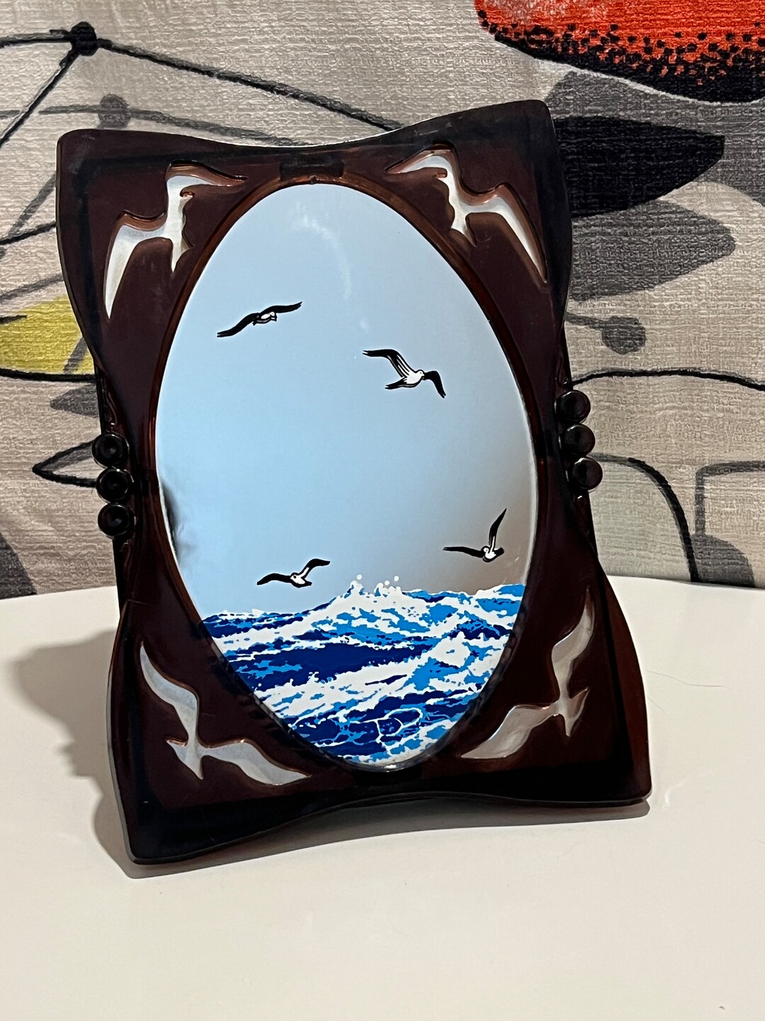 Vintage Yaps Mirror Music Box Ocean and Seagulls Love Story - Etsy