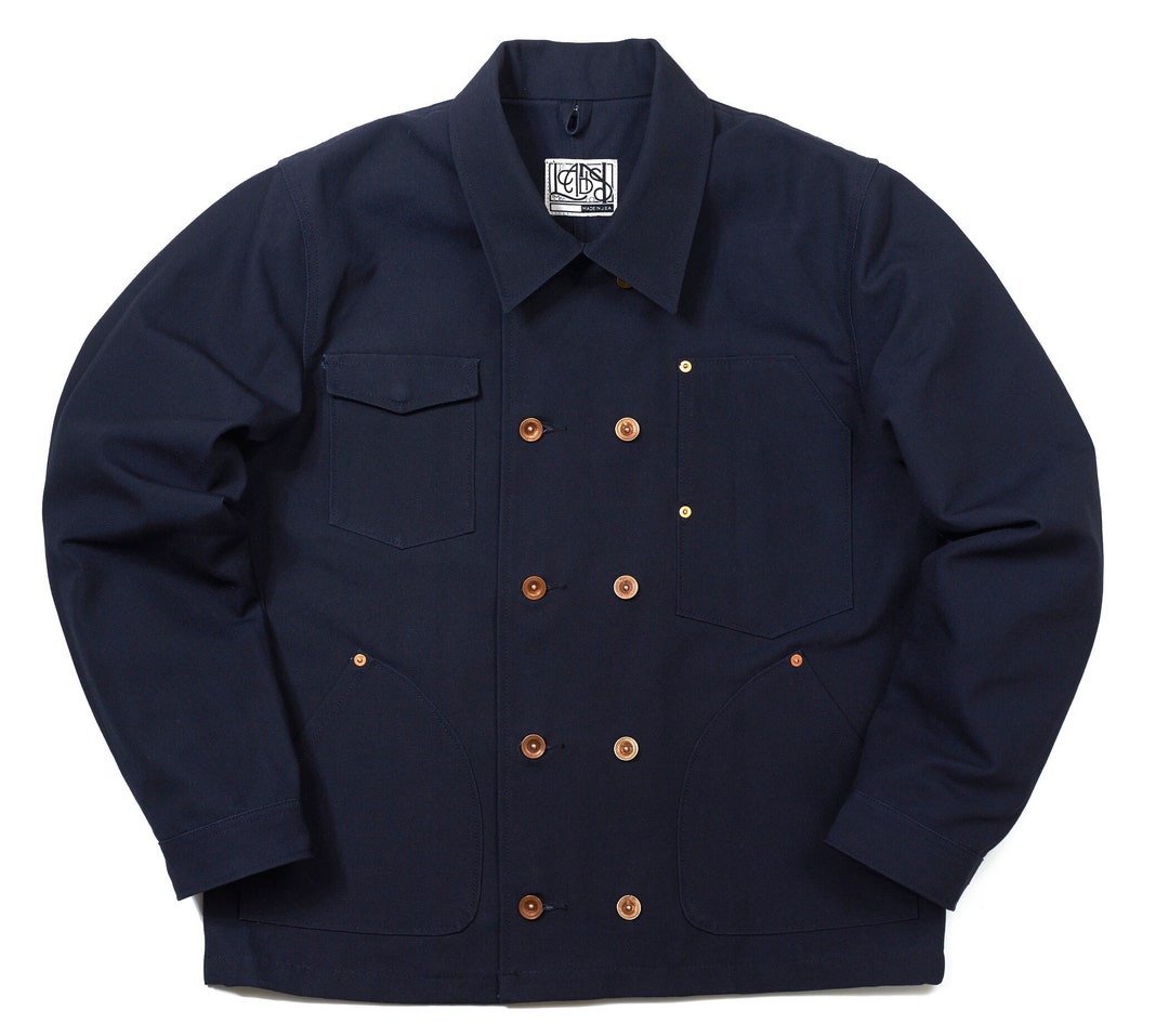 Navy Blue Canvas Work Jacket Made in U.S.A. - Etsy