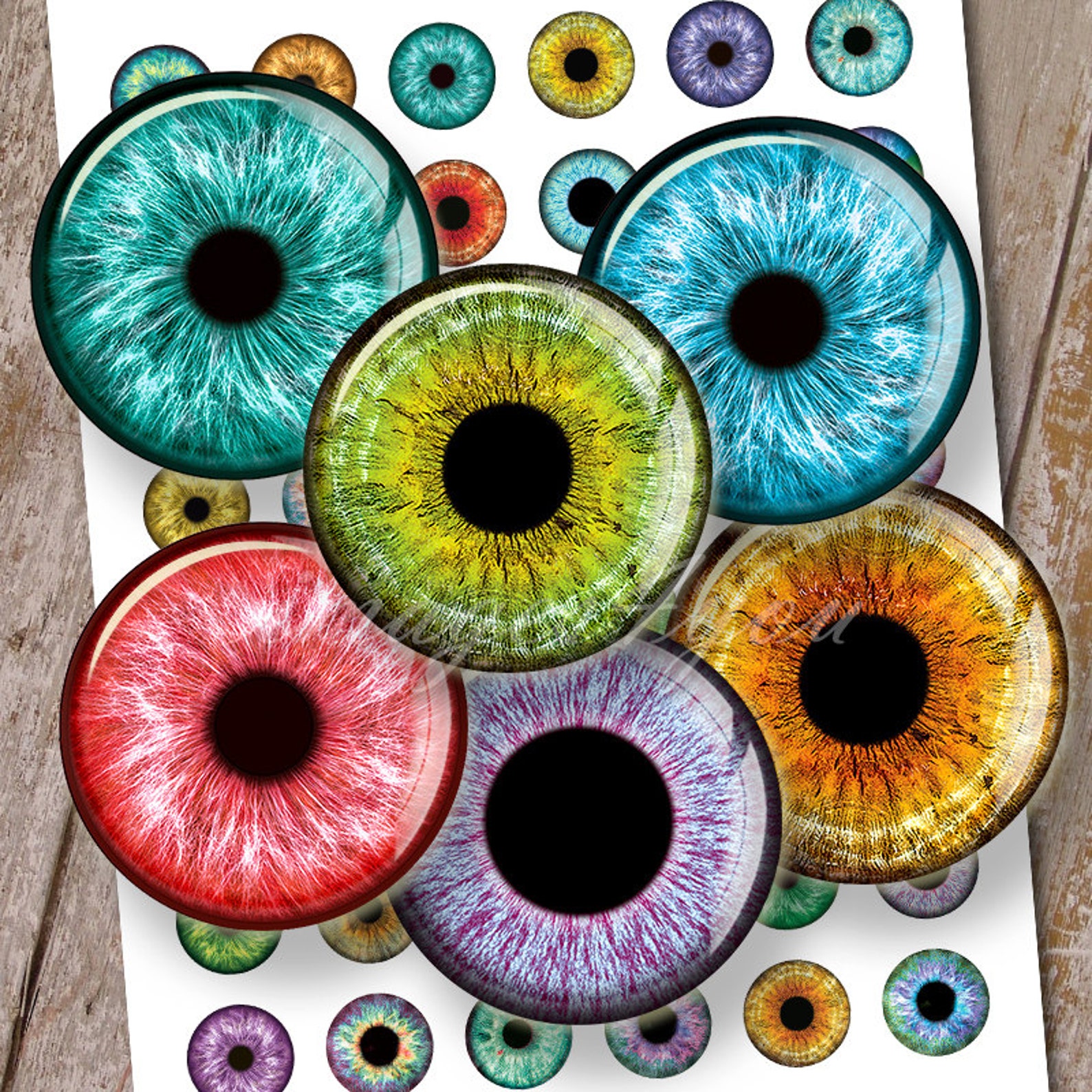 Eyes 1 bottle cap images for pendants 1.5 | Etsy