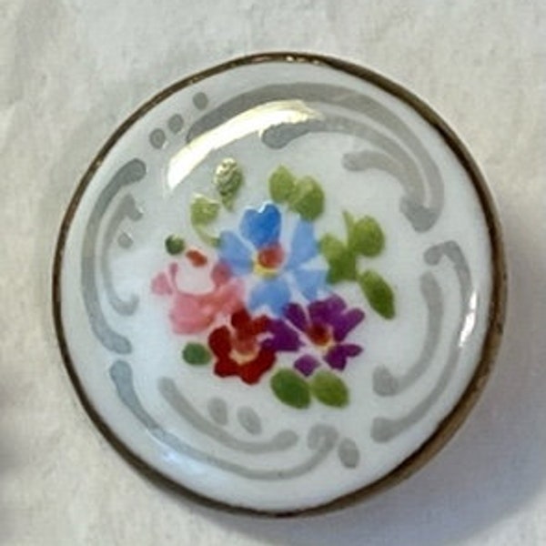 Antique Enamel Button - Etsy