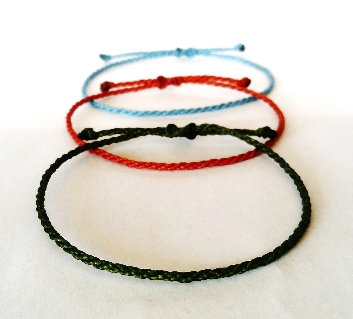 Round string bracelet/Simple rope bracelet/Friendship unisex - Etsy España