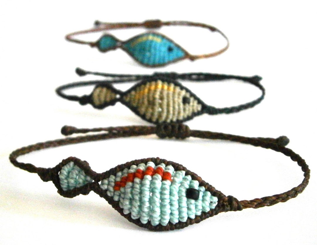 Macrame Fish Bracelet/summer Bracelet/friendship Bracelet/surf Bracelet ...