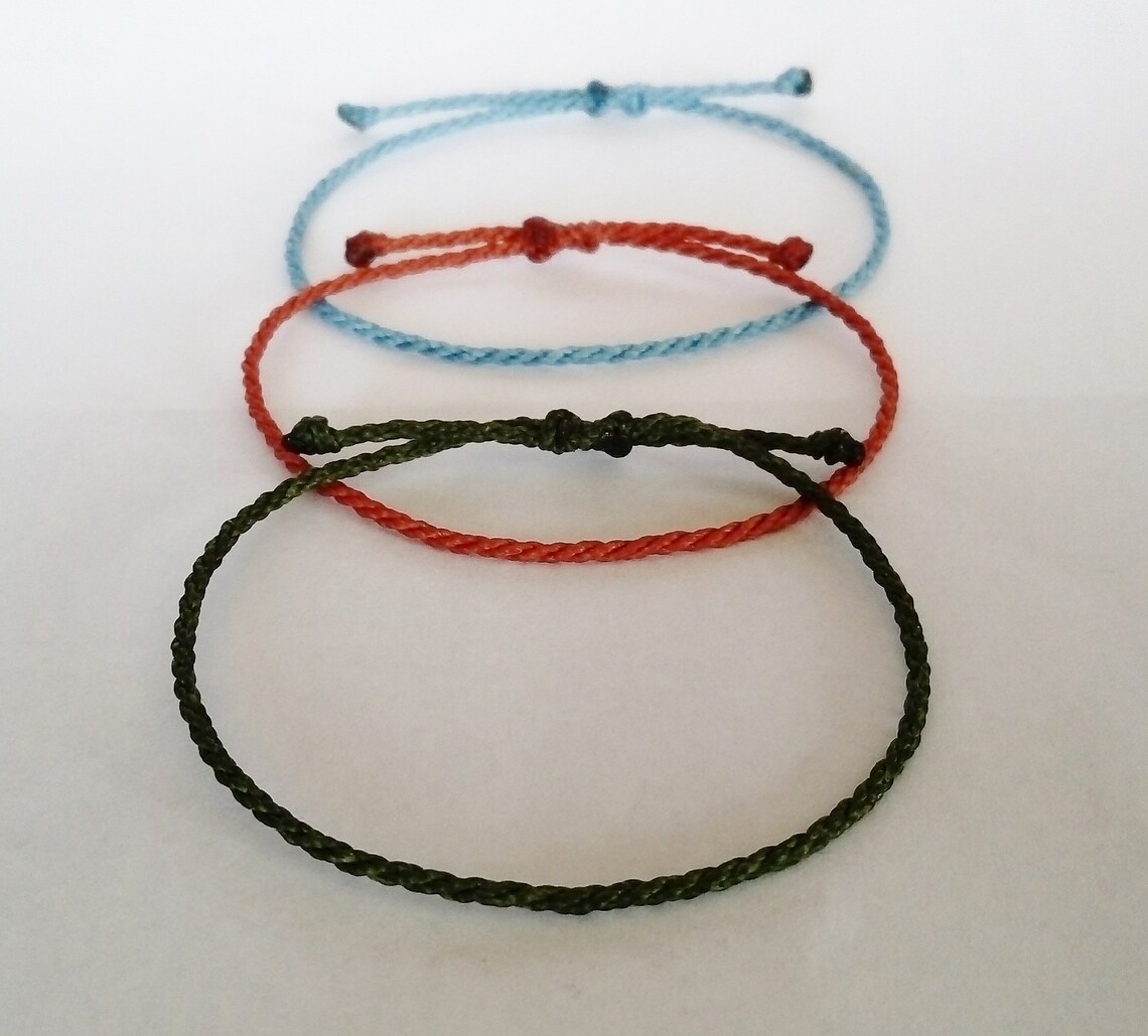 Round string bracelet/Simple rope bracelet/Friendship unisex - Etsy España