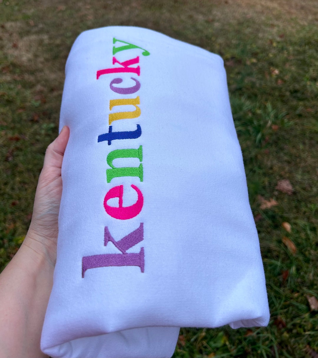 State Multicolor Embroidered Sweatshirt, Kentucky Sweatshirt ...