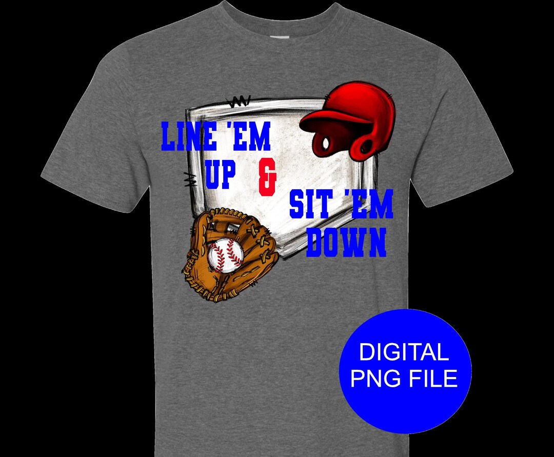 DIGITAL File Line Em up & Sit Em Down PNG, Strike Out PNG, Baseball ...