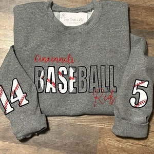 Custom Baseball Embroidered Sweatshirt, Baseball Sweatshirt, Softball ...