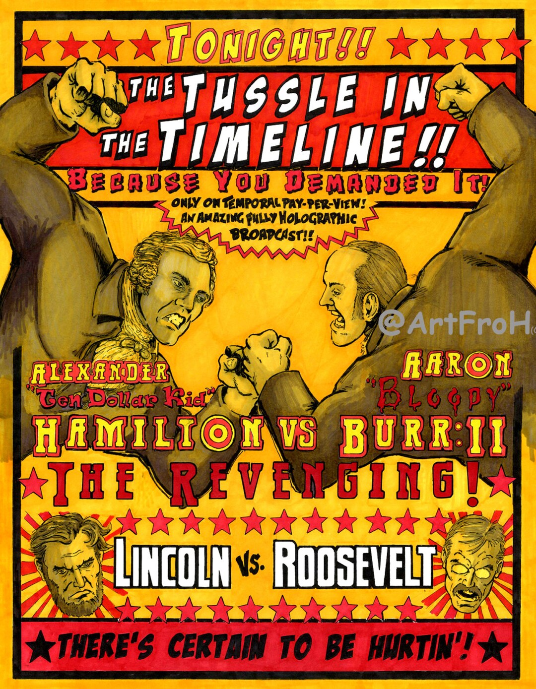 Alexander Hamilton Vs. Arron Burr Fight Poster, 11 X 14"inch Matted ...