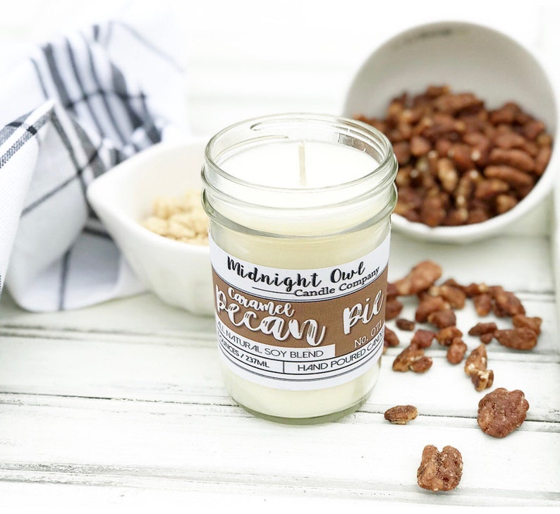Caramel Pecan Pie Candle Mason Jar Candle Scented Soy | Etsy