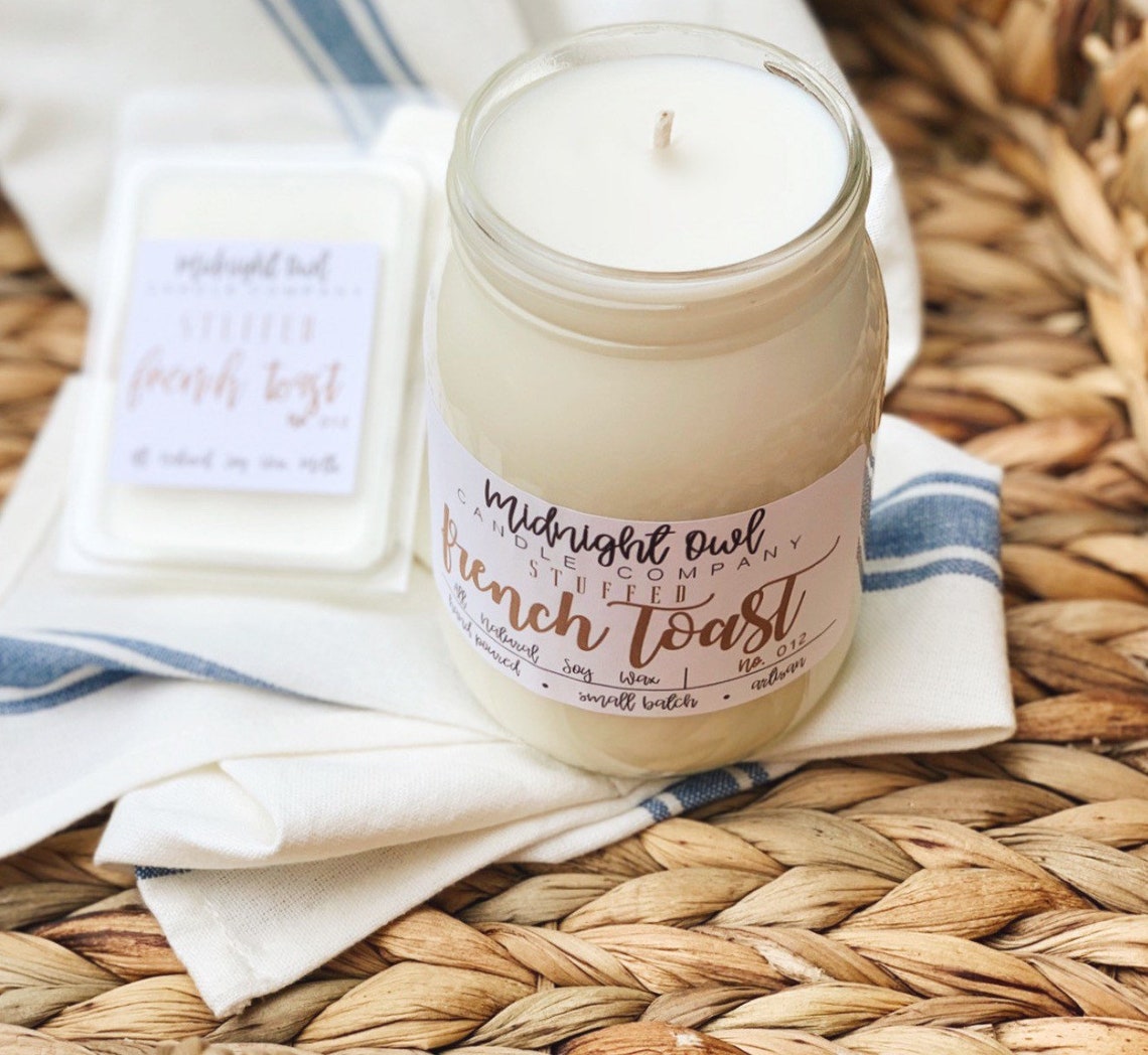 Stuffed French Toast Jar Candle, Scented Soy Candle, Mason Jar Candle ...