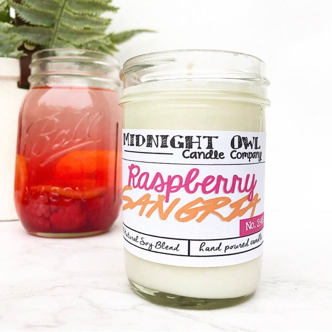 Raspberry Sangria | Soy Candle | Bridesmaid Gift, Gift for Wine Lover ...
