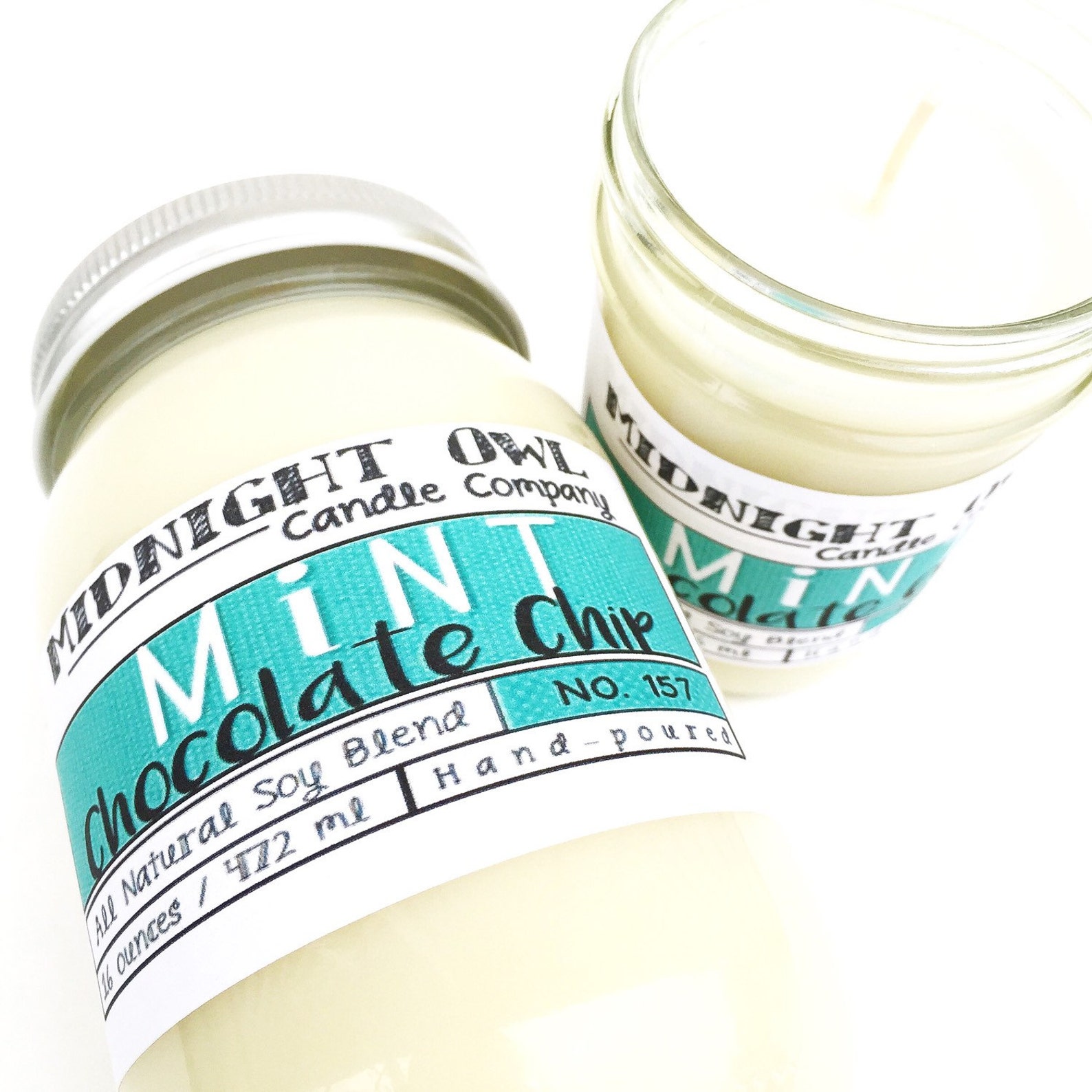 Mint Chocolate Chip Candle, Scented Soy Candle, Dessert, Icecream ...