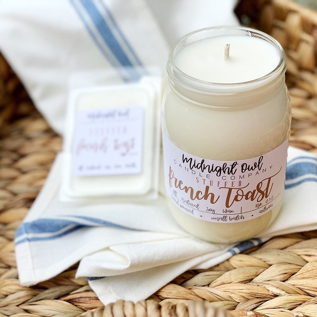 Stuffed French Toast Jar Candle, Scented Soy Candle, Mason Jar Candle ...