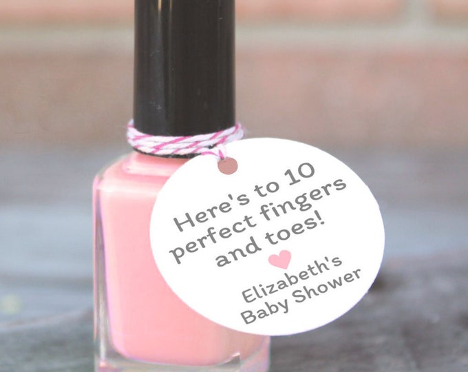 Baby Shower Nail Polish Tags PRINTABLE. 10 Perfect Fingers and Toes Tag ...