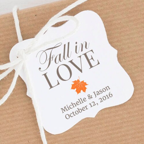 Fall in Love Tags Fall Wedding Favor Tags Fall Bridal Shower - Etsy
