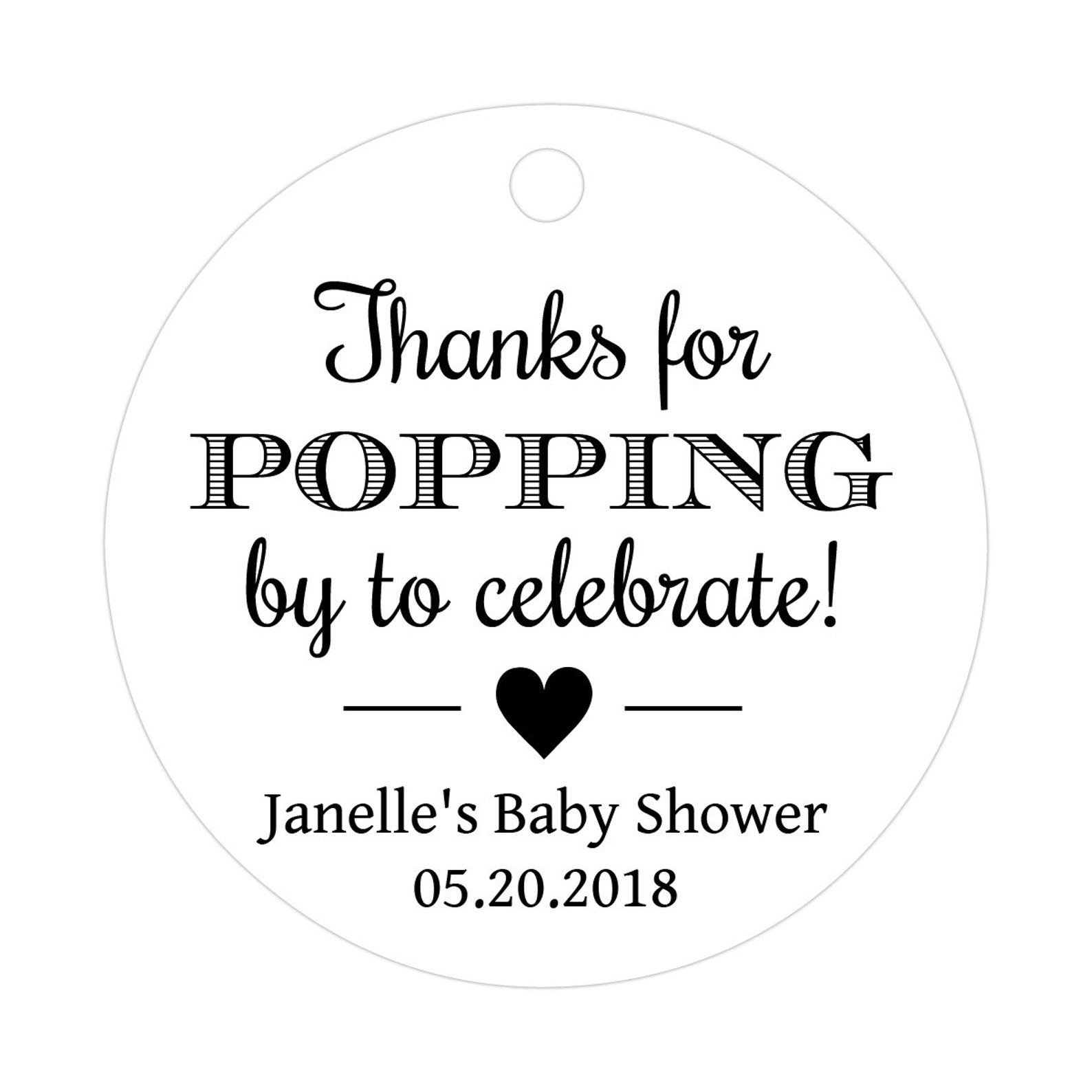 Thanks for Popping by Tags Thanks for Popping by Baby Shower - Etsy