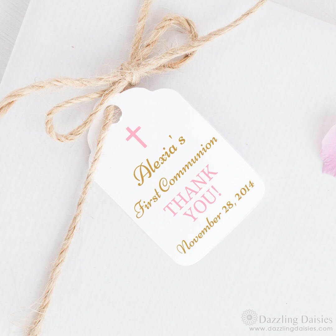 First Communion Tags, Personalized Favor Tag for Baptism, Christening ...