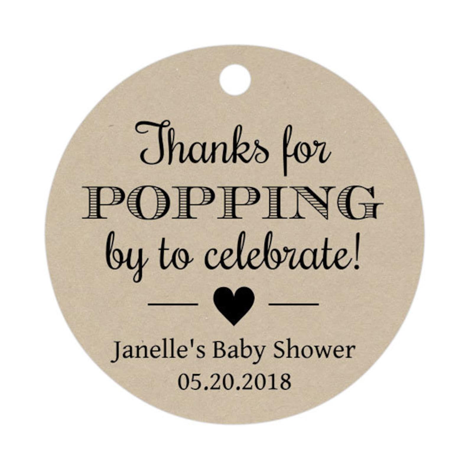 Thanks for Popping by Tags Thanks for Popping by Baby Shower - Etsy