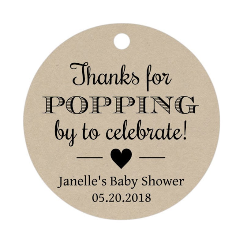 Thanks for Popping by Tags, Champagne Bottle Favors for Baby Shower ...