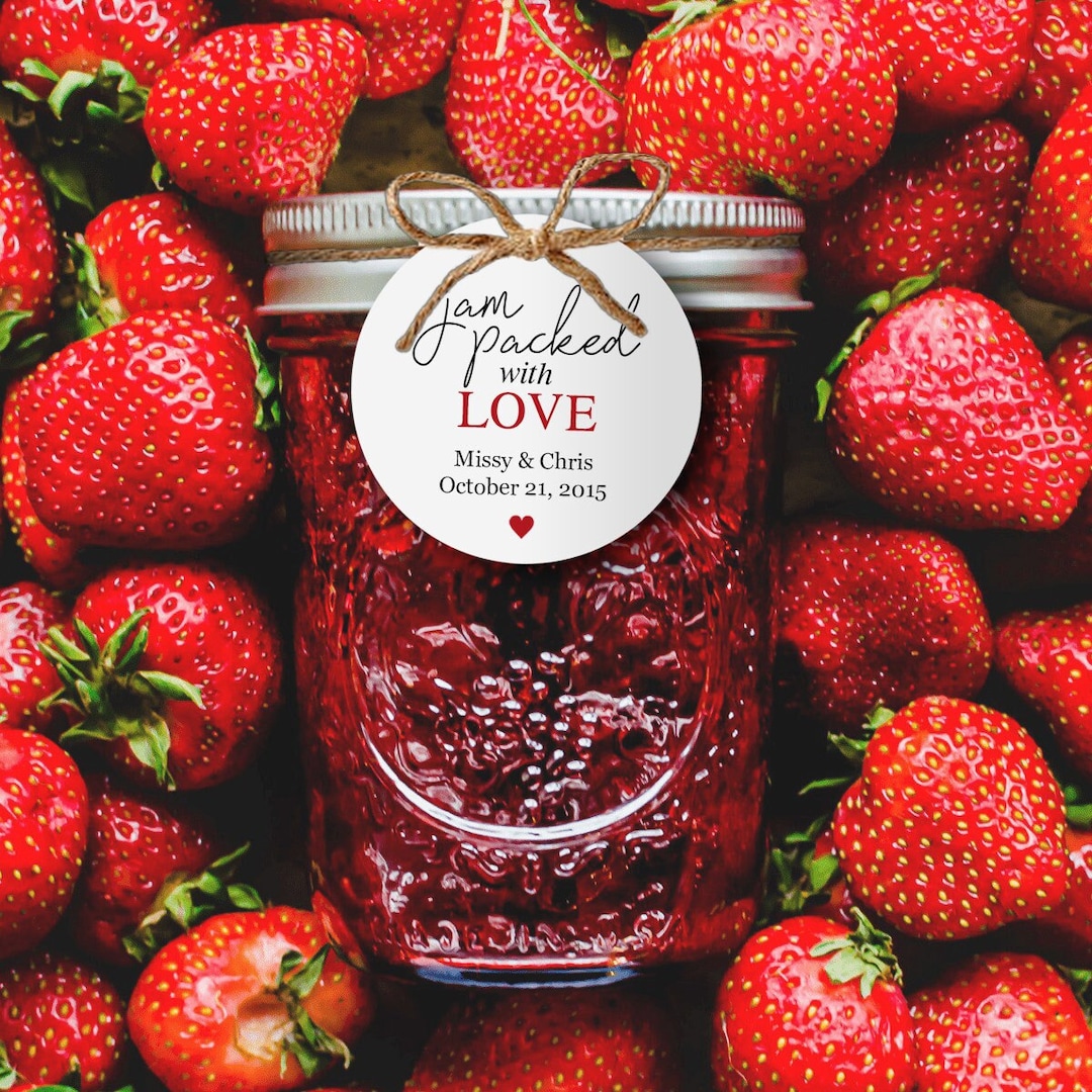 Jam Packed With Love Tags Jam Wedding Favor Tags Jam Tags Wedding Jelly ...