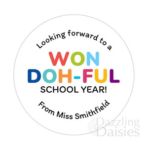 Playdoh Back to School Teacher Gift Sticker, Won-doh-ful School Year ...