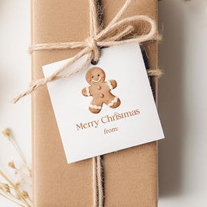 Gingerbread Man Gift Tags Printable, Christmas Favor Tag, Holiday ...