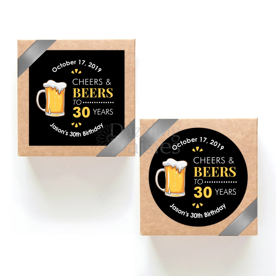 Cheers and Beers Birthday Stickers: Personalized Beer Labels - Etsy