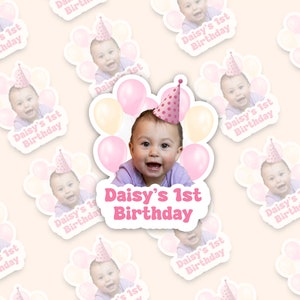 Custom Birthday Face Stickers, Kids Birthday Favor Labels, Party Favors ...