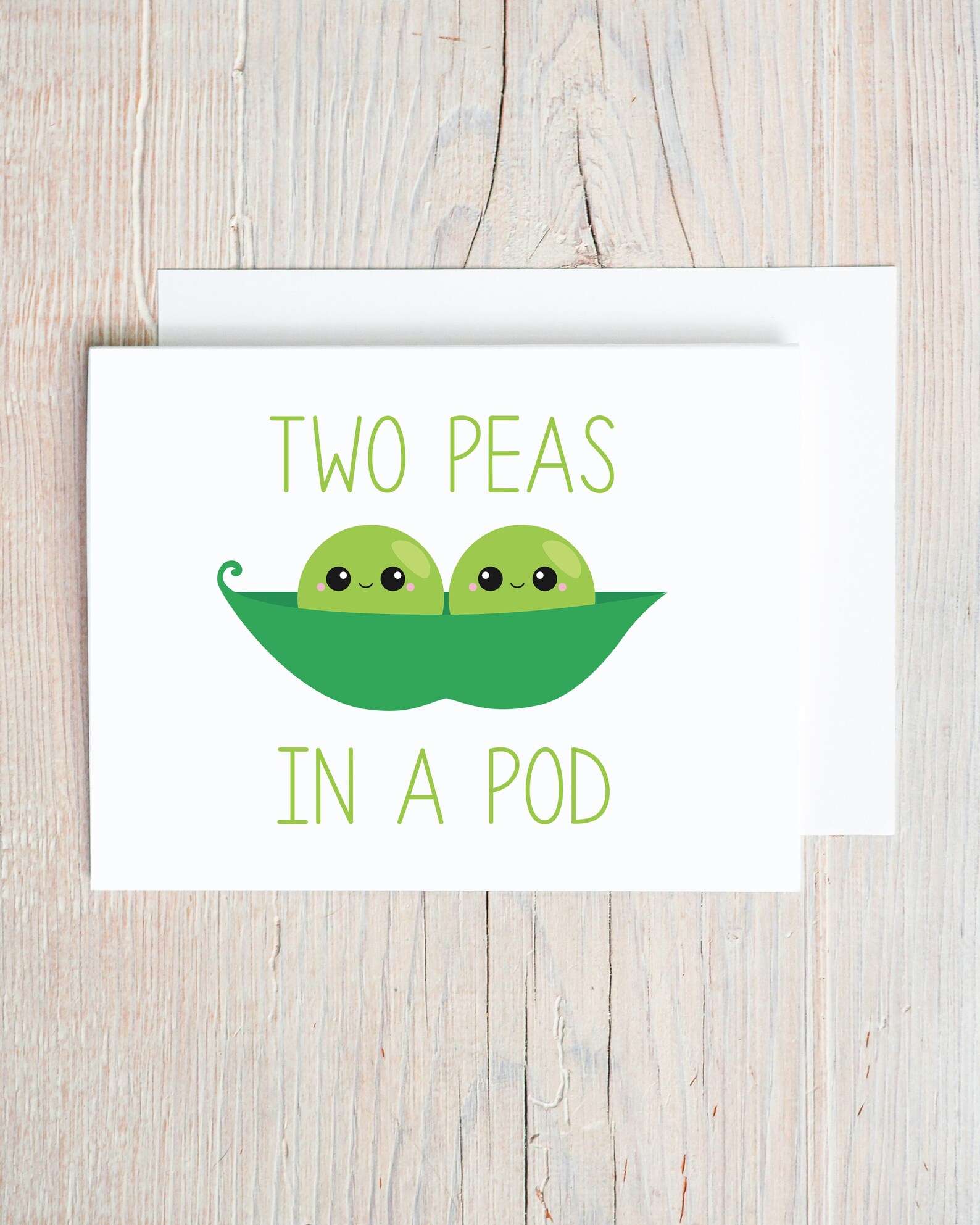 Two Peas in a Pod Card Twin Baby Card Friendship Card - Etsy