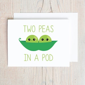 Two Peas in a Pod Card Twin Baby Card Friendship Card - Etsy