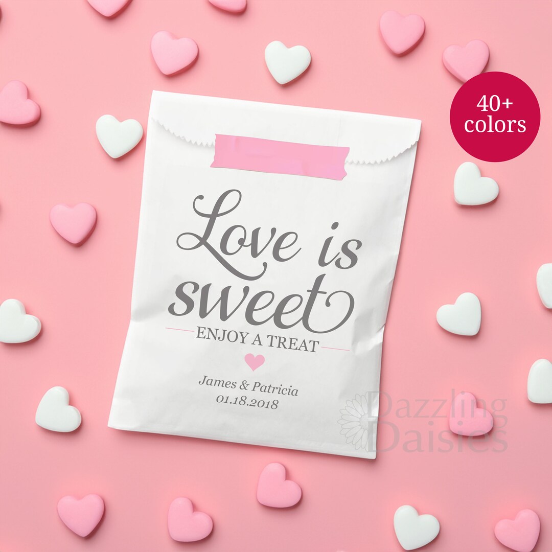 Love is Sweet Bags, Bridal Shower Favor Bags, Love is Sweet Take a ...