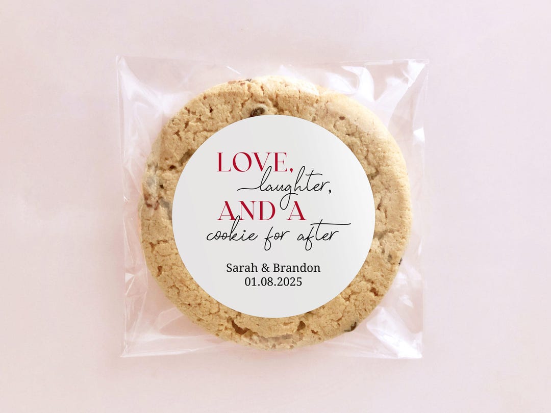 Love Laughter and a Cookie for After Stickers and Bags, Cookies Wedding ...