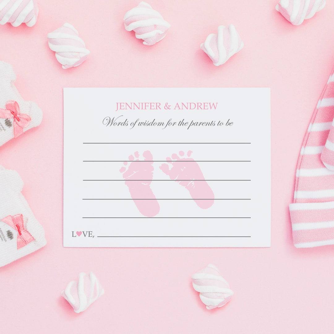 Baby Shower Advice Cards Printed, Advice for Parents to Be, Word of ...