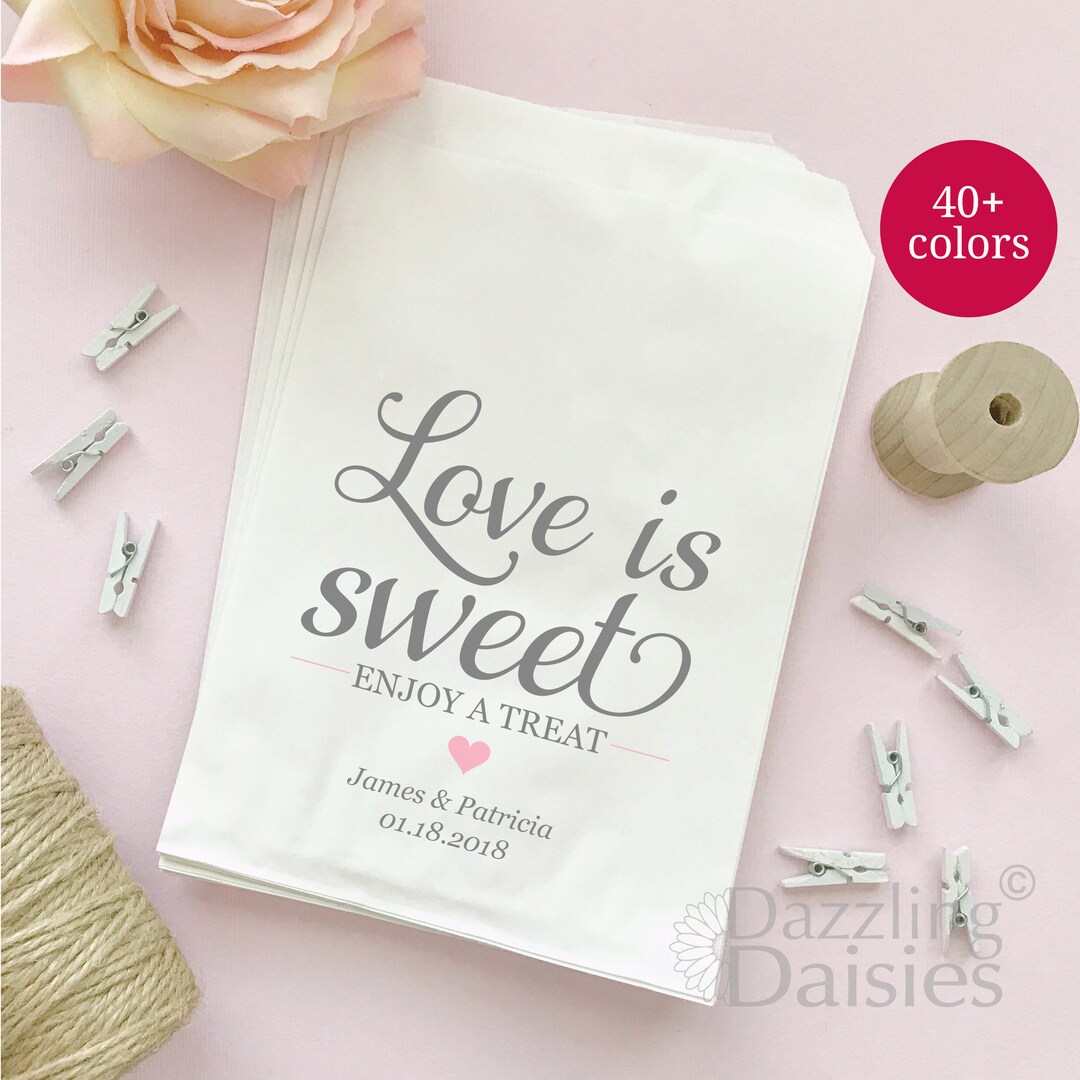 Love is Sweet Bags, Bridal Shower Favor Bags, Love is Sweet Take a ...