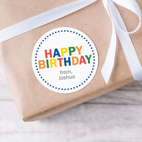 Personalized Happy Birthday Stickers Happy Birthday Gift - Etsy