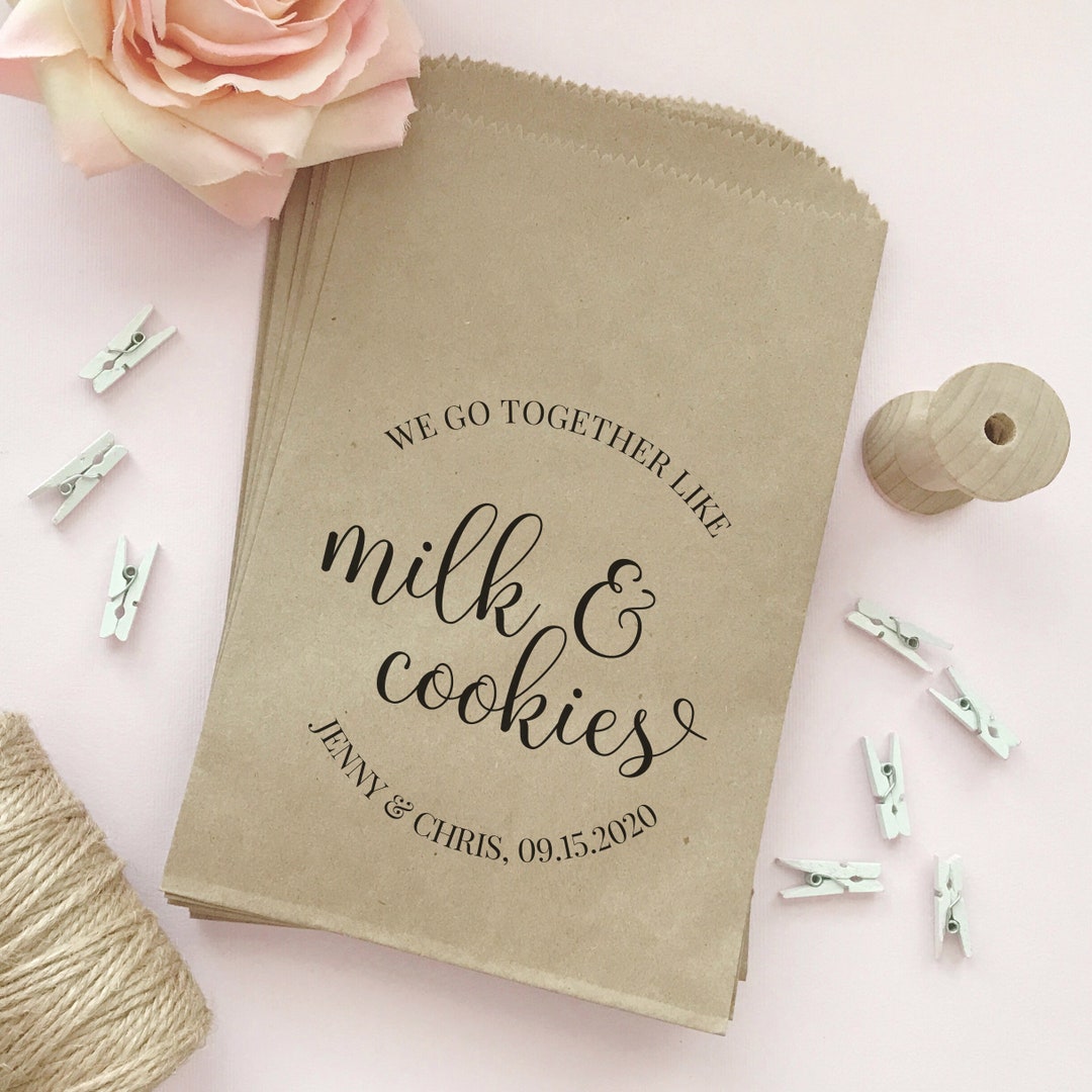 We Go Together Like Milk and Cookies Bags, Personalized Wedding Cookie ...