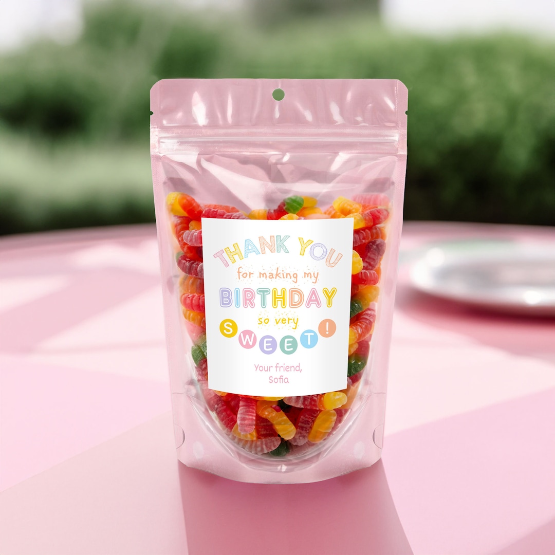 Thank You for Making My Party Sweet Bags, Kids Birthday Candy Favors ...