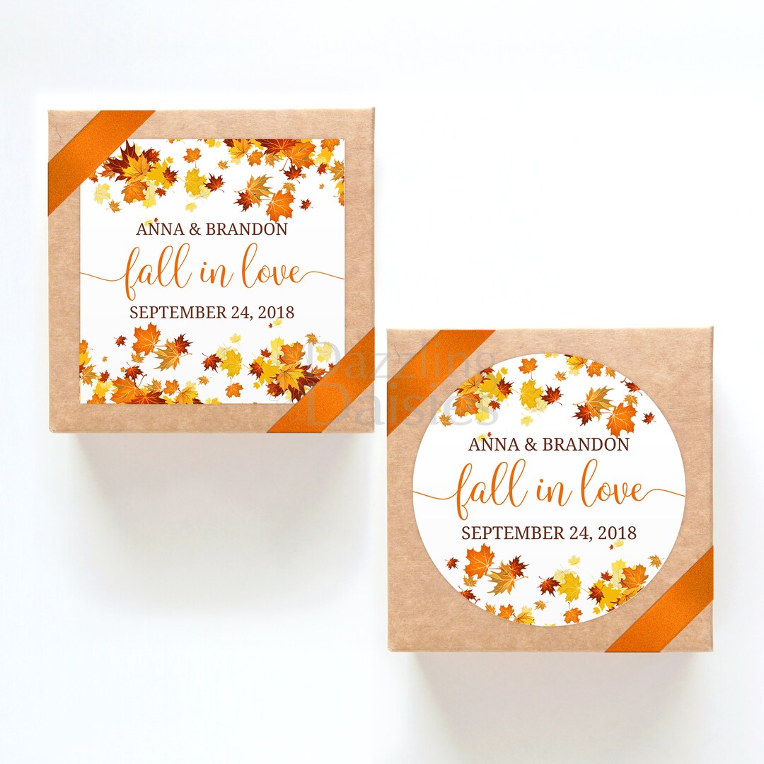Fall in Love Stickers Fall Wedding Sticker Fall Wedding Favor Sticker ...