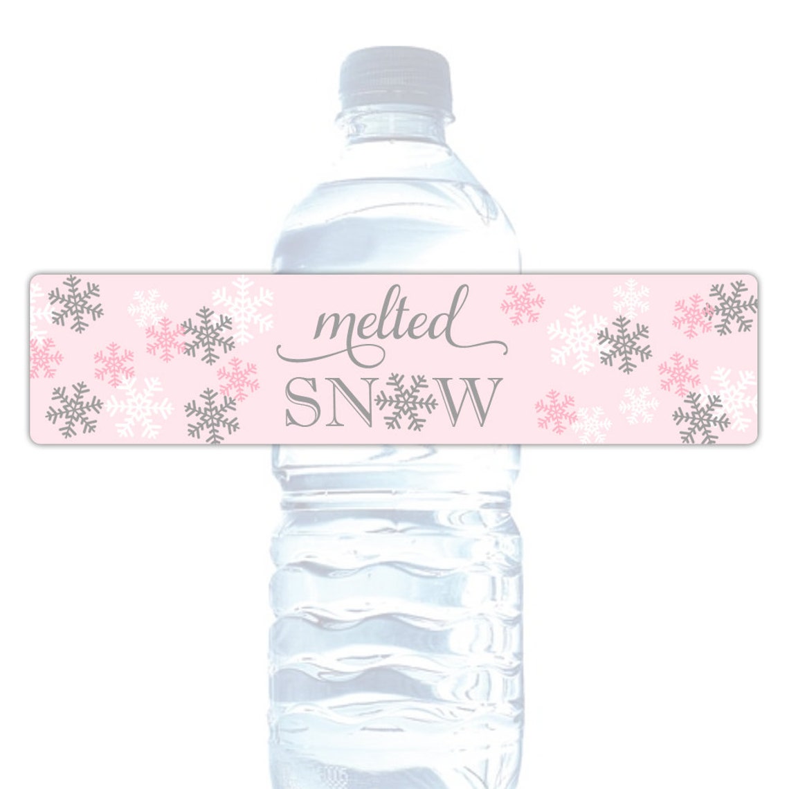 Melted Snow Water Bottle Labels Melted Snow Labels Winter | Etsy