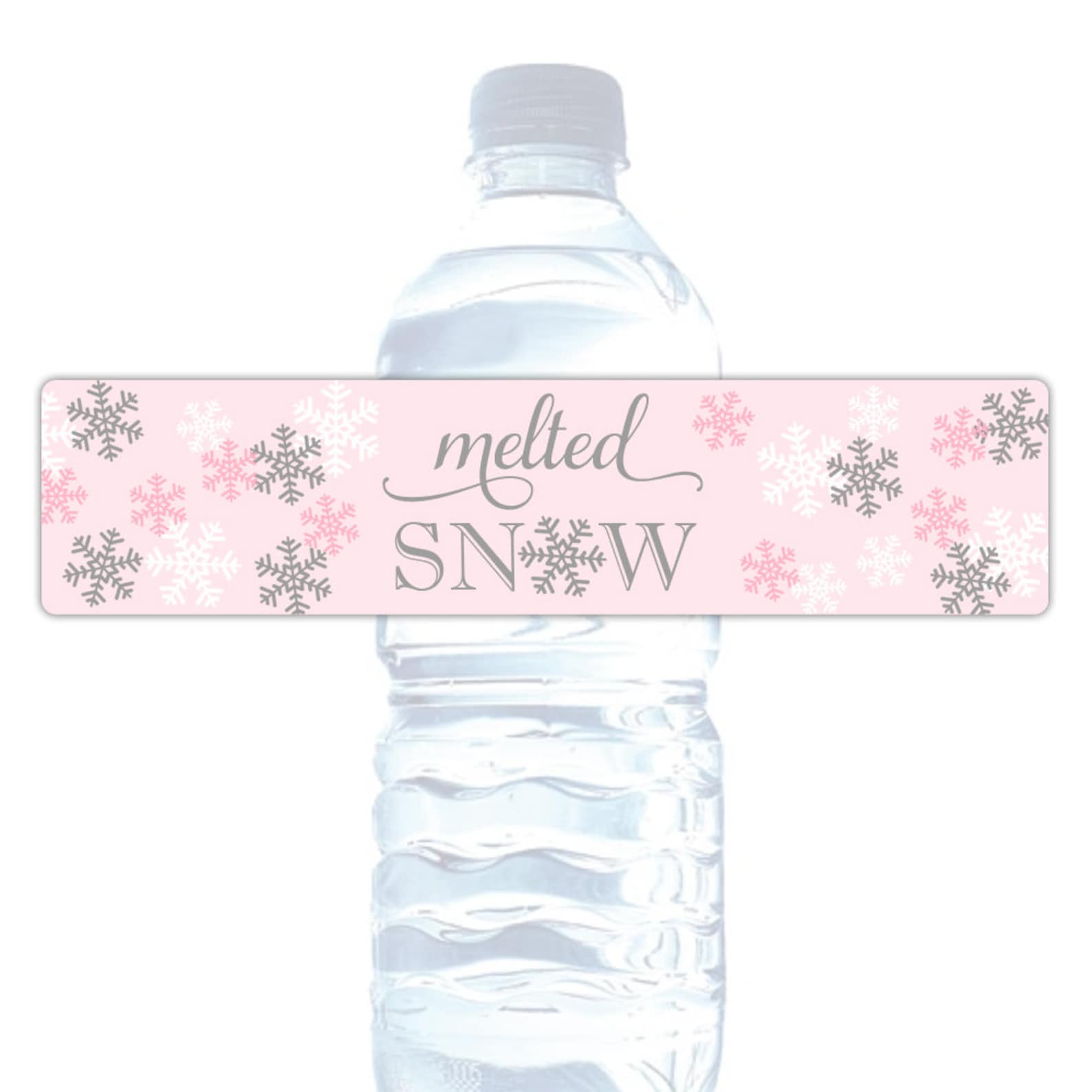 Melted Snow Water Bottle Labels Melted Snow Labels Winter | Etsy