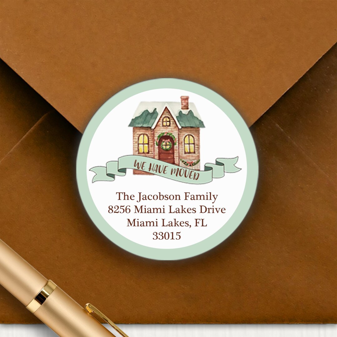 We Have Moved Address Labels for Christmas Cards and Holiday Season ...