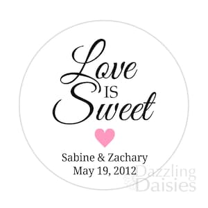 Love is Sweet Stickers for Wedding, Bridal Shower Favors, Candy Treat ...