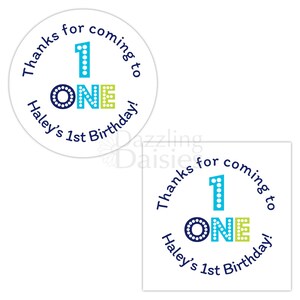 1st Birthday Sticker - First Birthday Stickers - First Birthday Favor ...