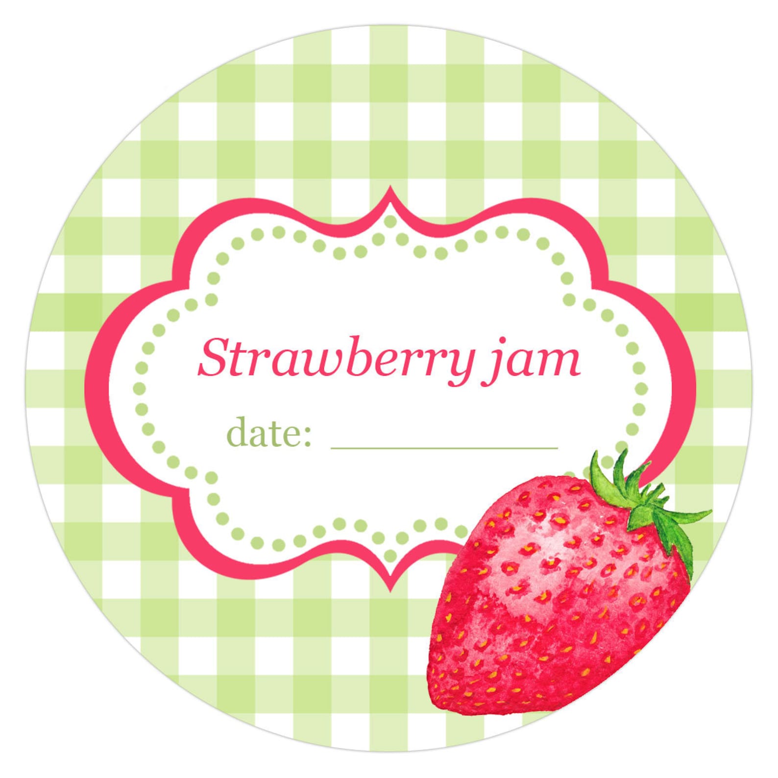 Strawberry jam labels Canning jar labels Jam jar labels | Etsy
